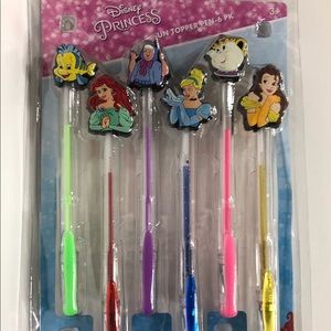 Disney | Other | Disney Princess 6 Pen Topper Pack | Poshmark